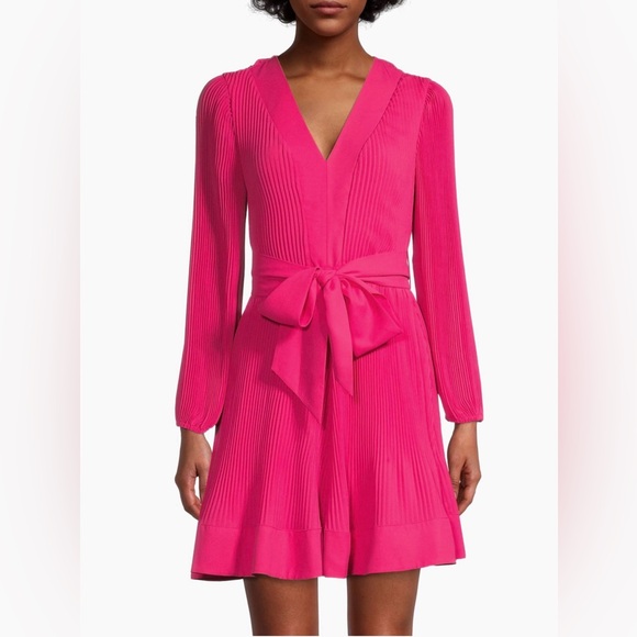 Milly | Dresses | Milly Liv Pleated Belted Mini Dress | Poshmark